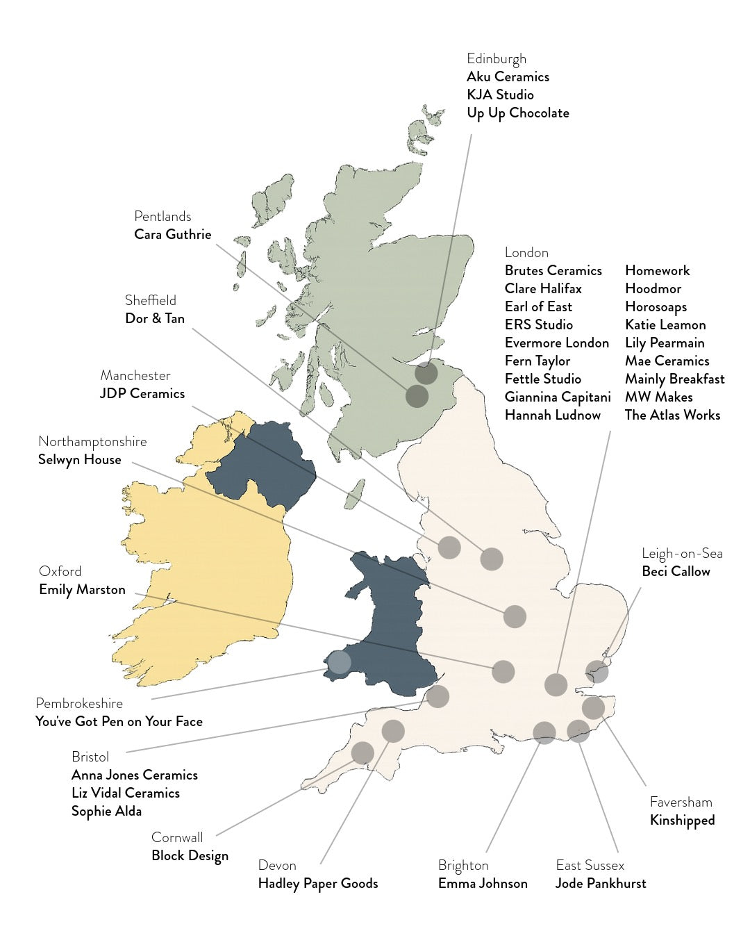 Meet Our Makers: A Map of UK Craftsmanship Behind Our Homewares– Fodder