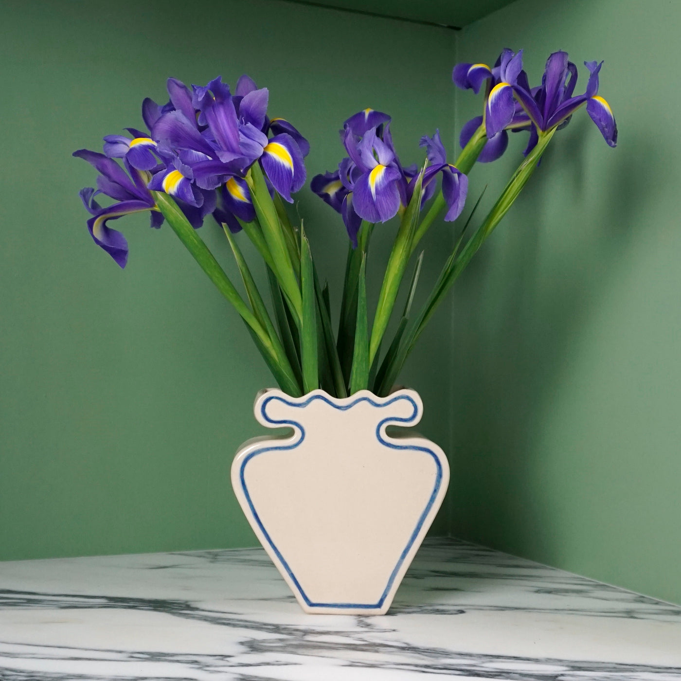 Vase with blue outline detail | Studio ERS | Shop Fodder